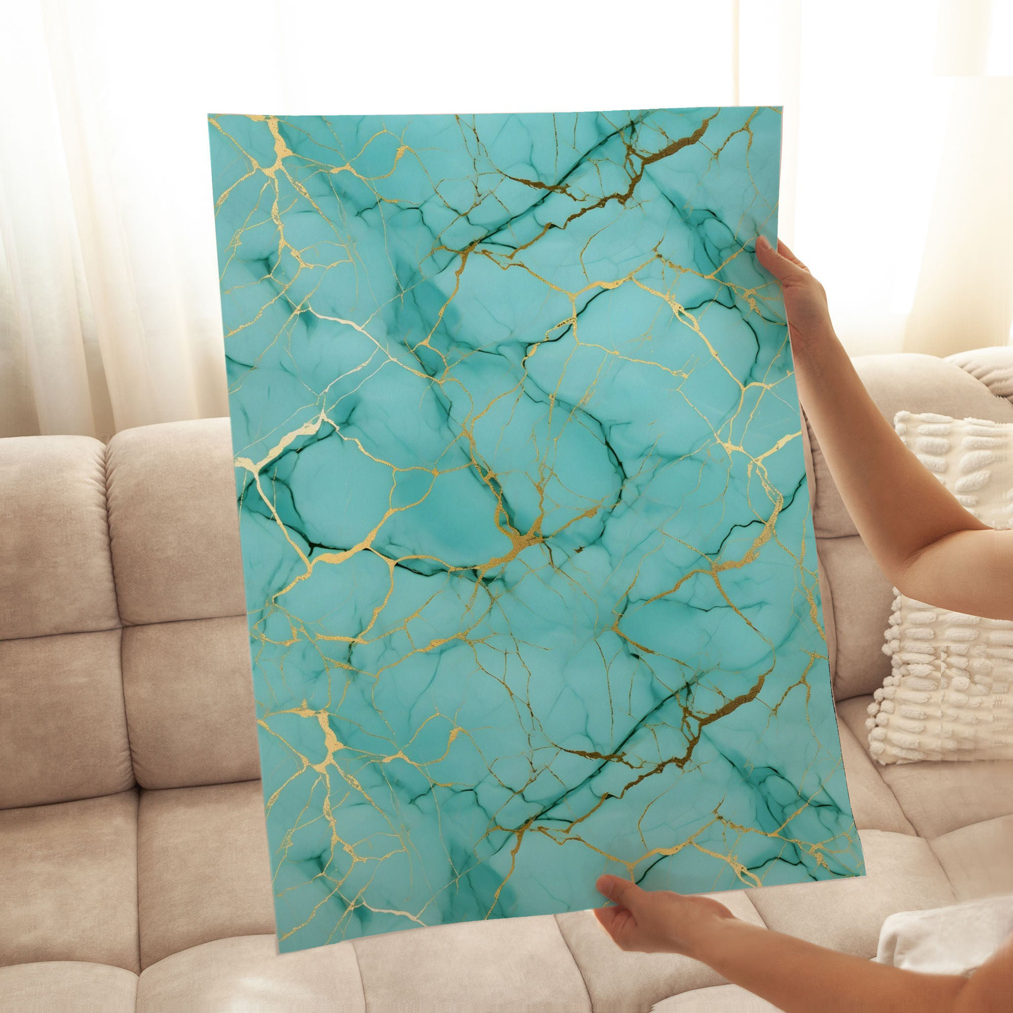 Winston Porter Abstract Cyan Abstract Geode Crystal Dream I Modern ...
