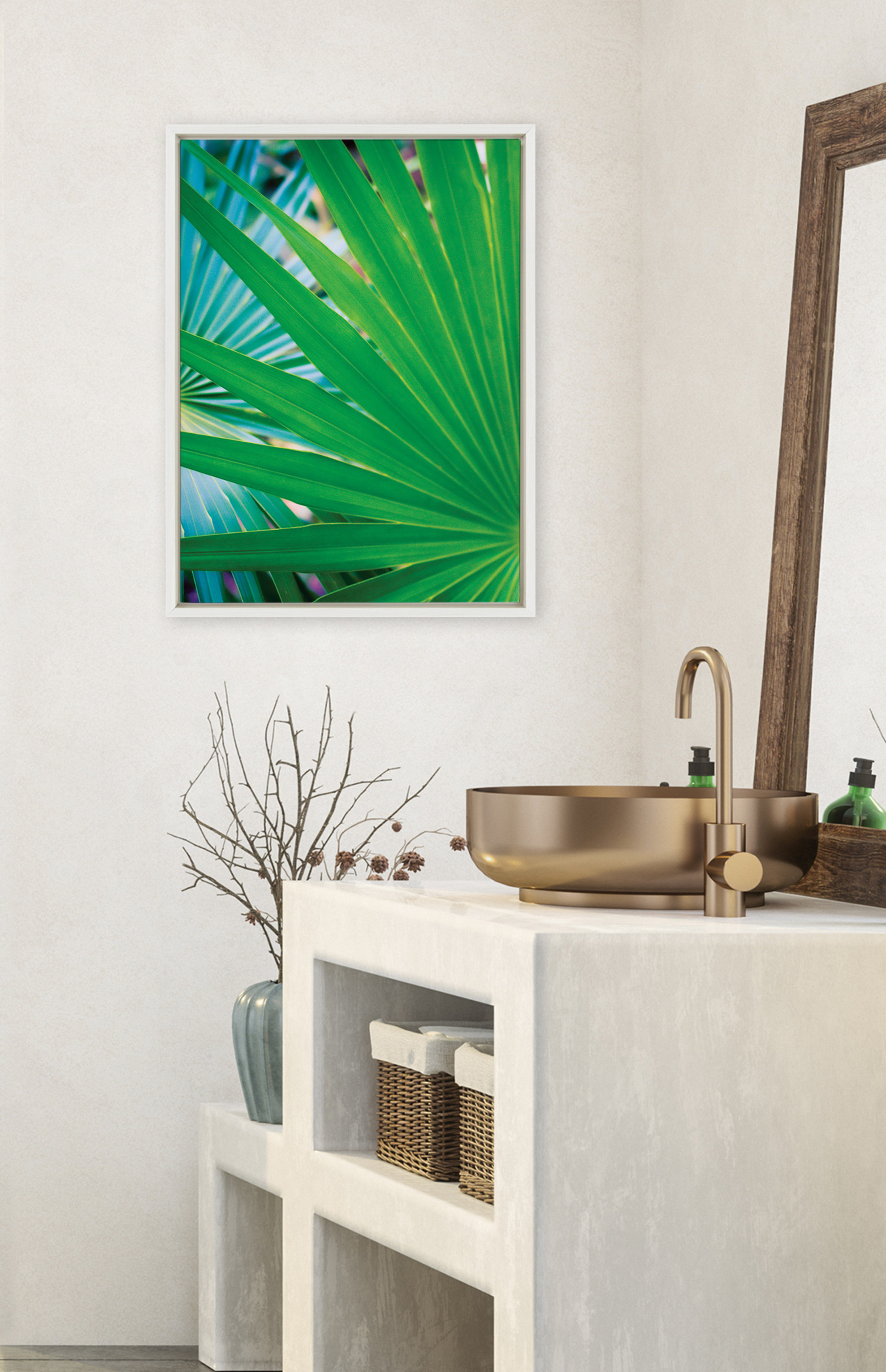 Beachcrest Home Shalyce Bright Tropical Palm Tree Framed On Canvas ...