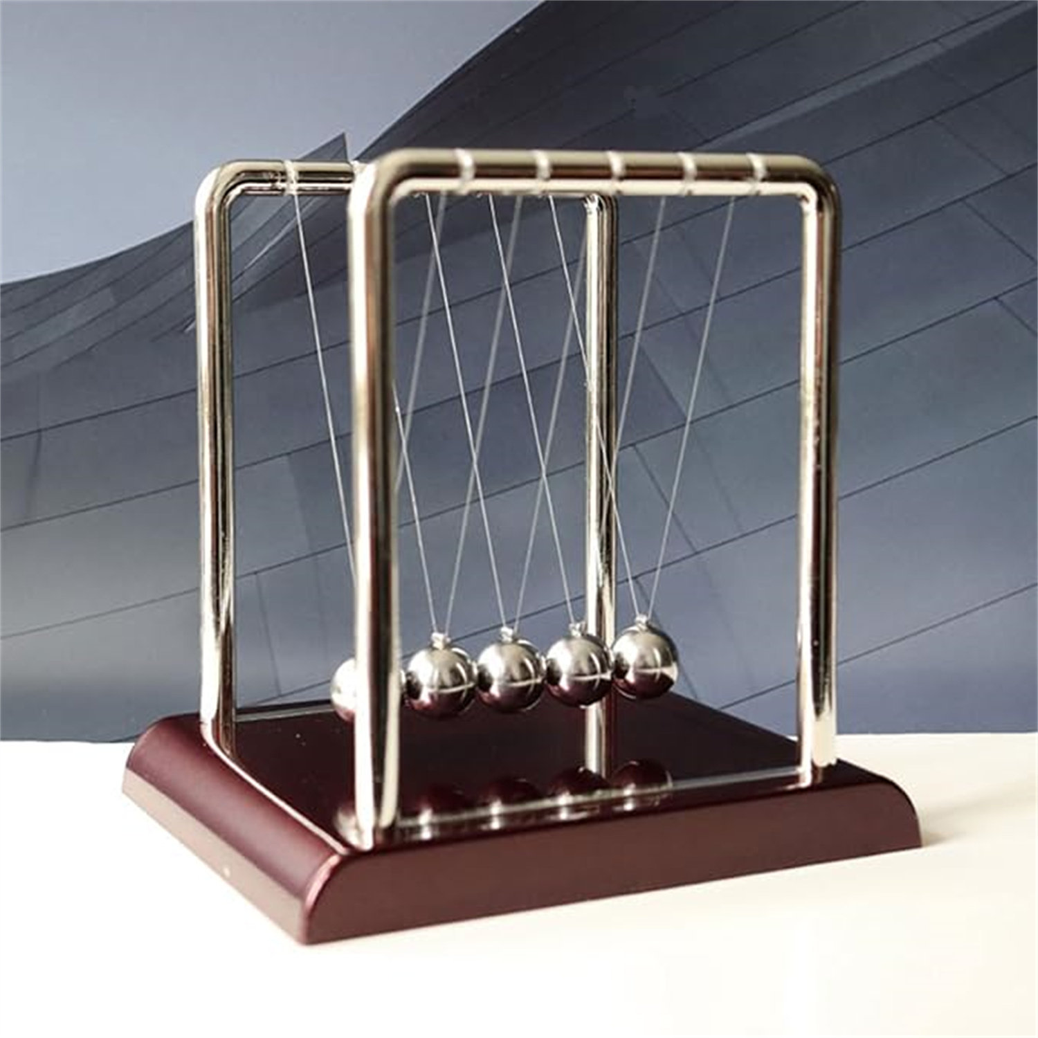 Wrought Studio™ Newtons Cradle Balance Pendulum, Swinging Kinetic Balls, Fun Science Learning ...