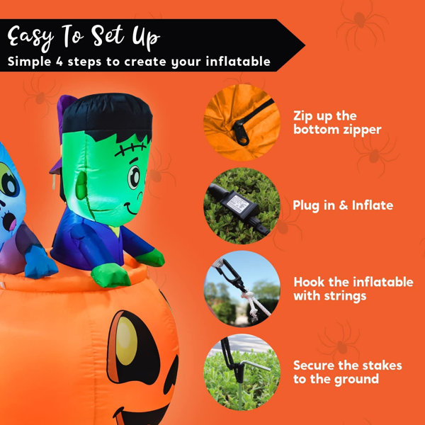 The Holiday Aisle® 5 FT Tall Halloween Inflatables Outdoor Decorations ...