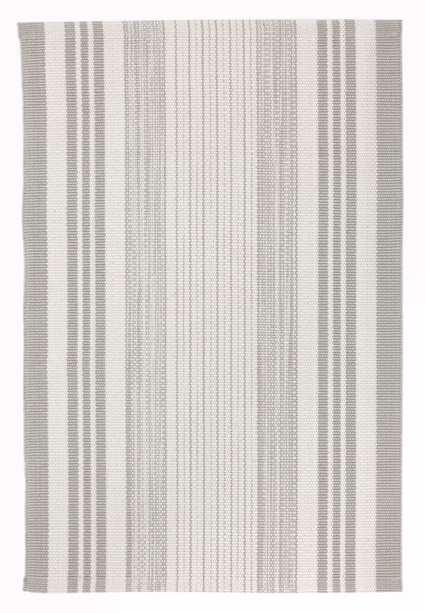 Dash and Albert Rugs Quincy Stripe Platinum Handwoven Indoor/Outdoor ...