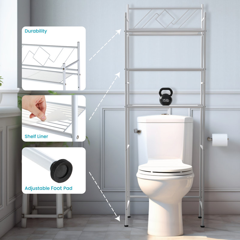 Rebrilliant Over The Toilet Bathroom Storage Organizer With 3 Tiers ...