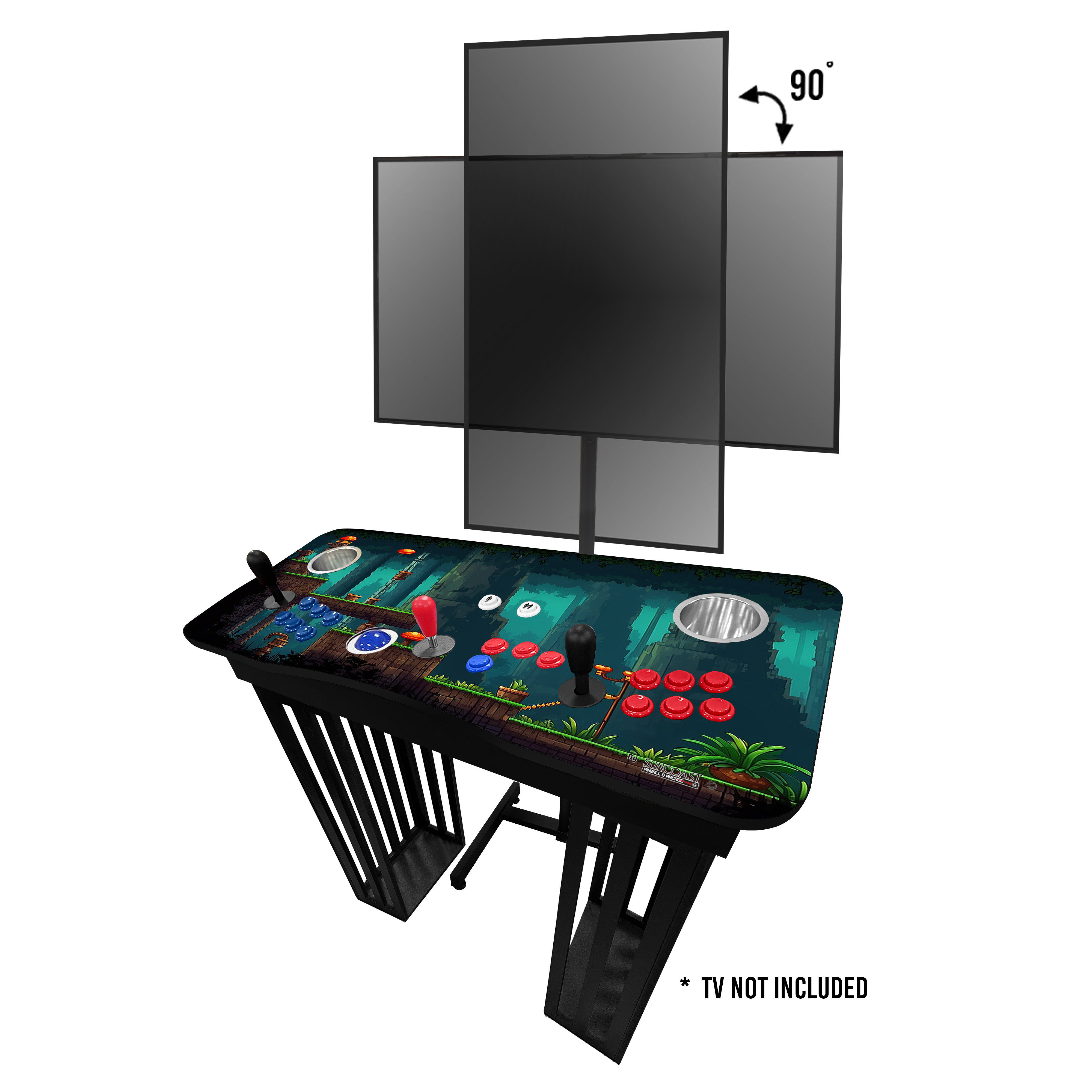 Suncoast Arcade 3 Sided Pedestal Arcade Machine With 3,500+ Games ...