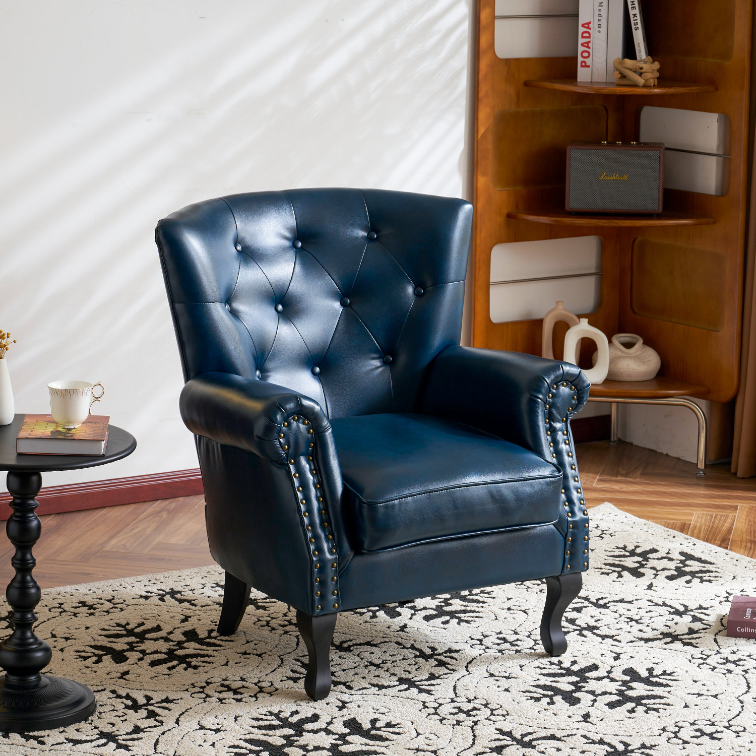 Charlton Home® Diavion 24"W Faux Leather Wingback Chair | Wayfair