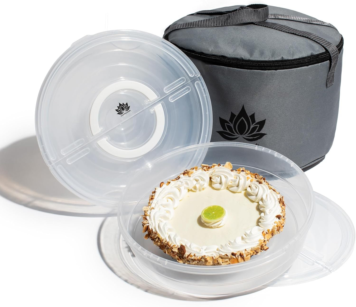 Anadea 2 Pack Pie Carrier with Lid & Insulated Food Carrying Case Bag ...