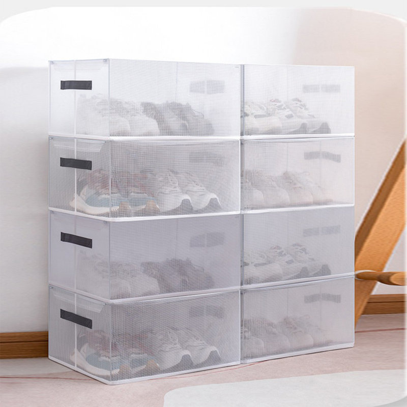 Rebrilliant 8pcs Stackable Shoe Storage Box | Wayfair
