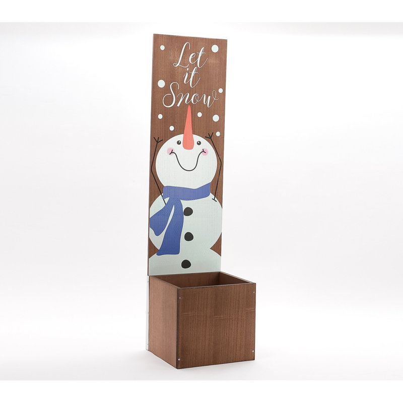 The Holiday Aisle® Eliabeth Snowman Manufactured Wood Porch Leaner with ...