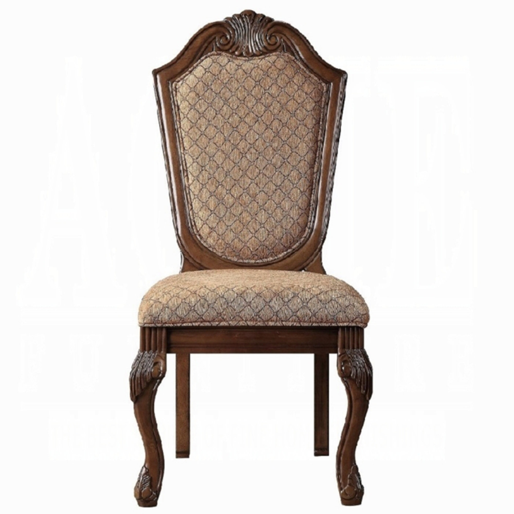 Canora Grey Chateau Fabric & Cherry Finish De Ville Side Chair (Set of ...