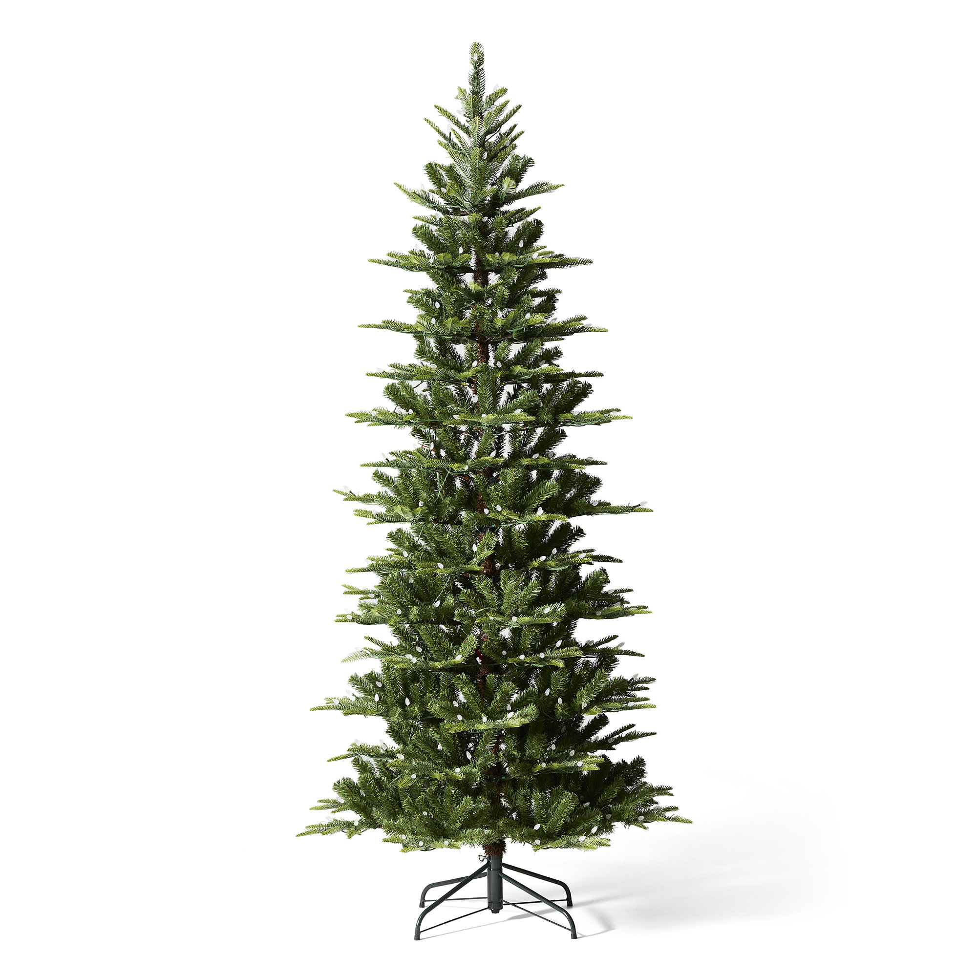 The Holiday Aisle® Pre-Lit Green Slim Fir Artificial Christmas Tree ...