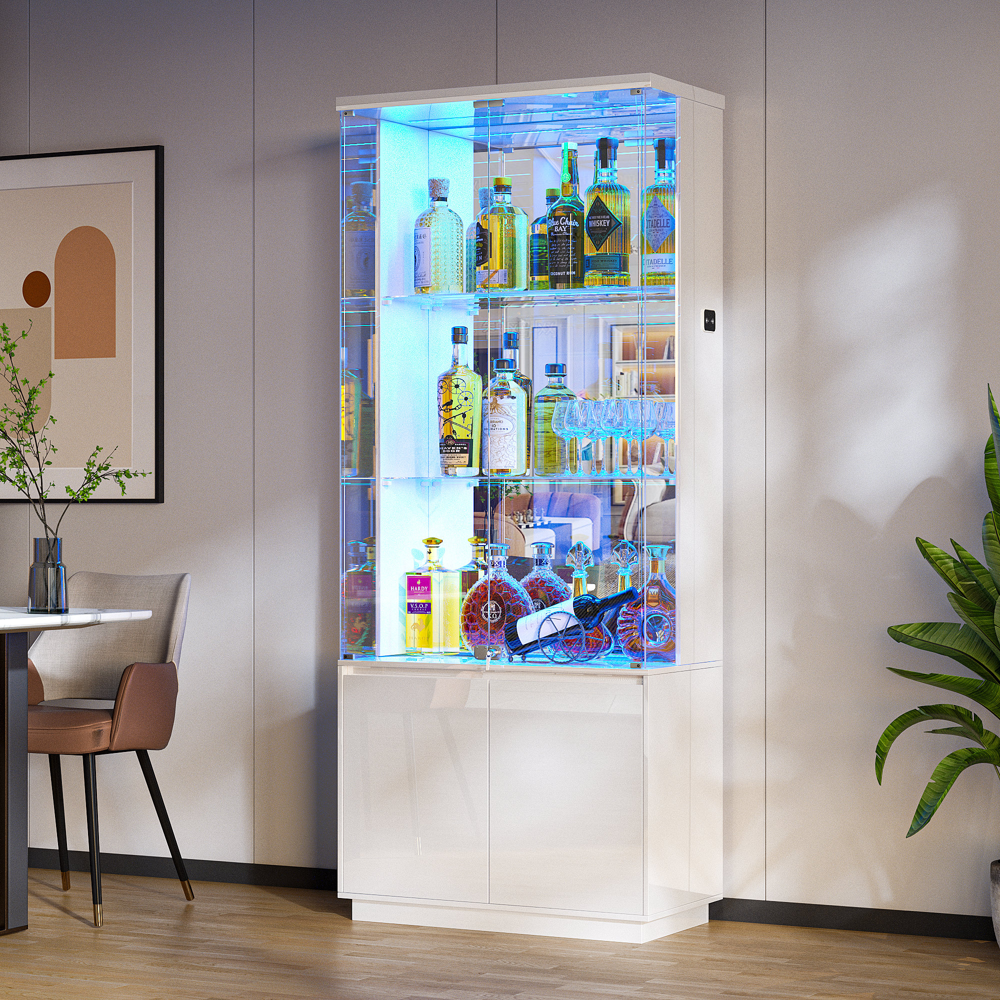 Wrought Studio™ Display Cabinets With Human Sensor Function | Wayfair