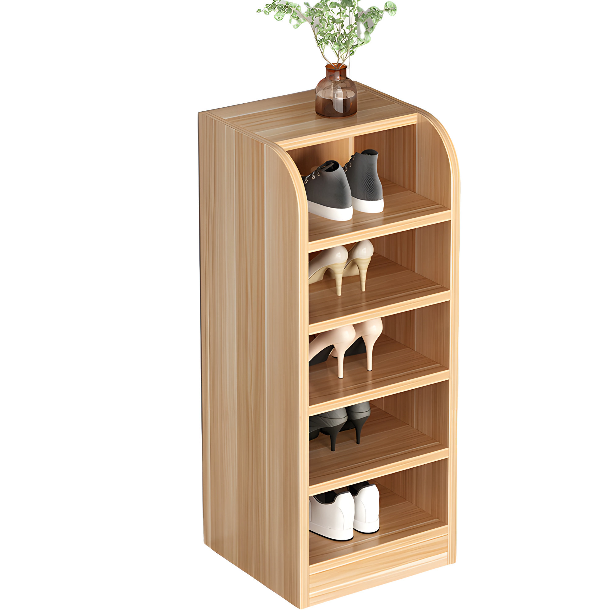 lingfan Solid Wood Shoe Rack For Household Use, Small Wall Corner ...