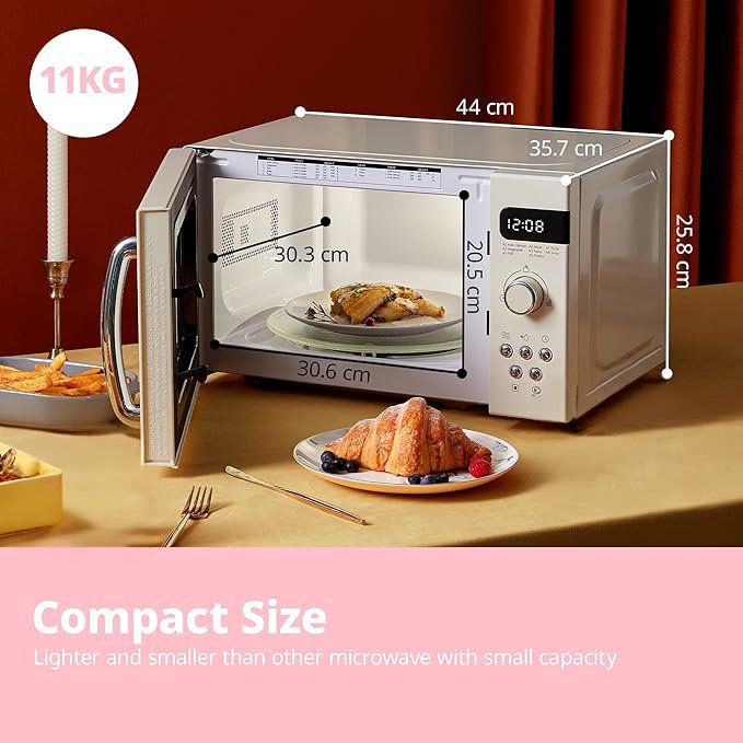 Breeins 20l Retro Microwave Oven In Apricot Cream Color| Wayfair.co.uk