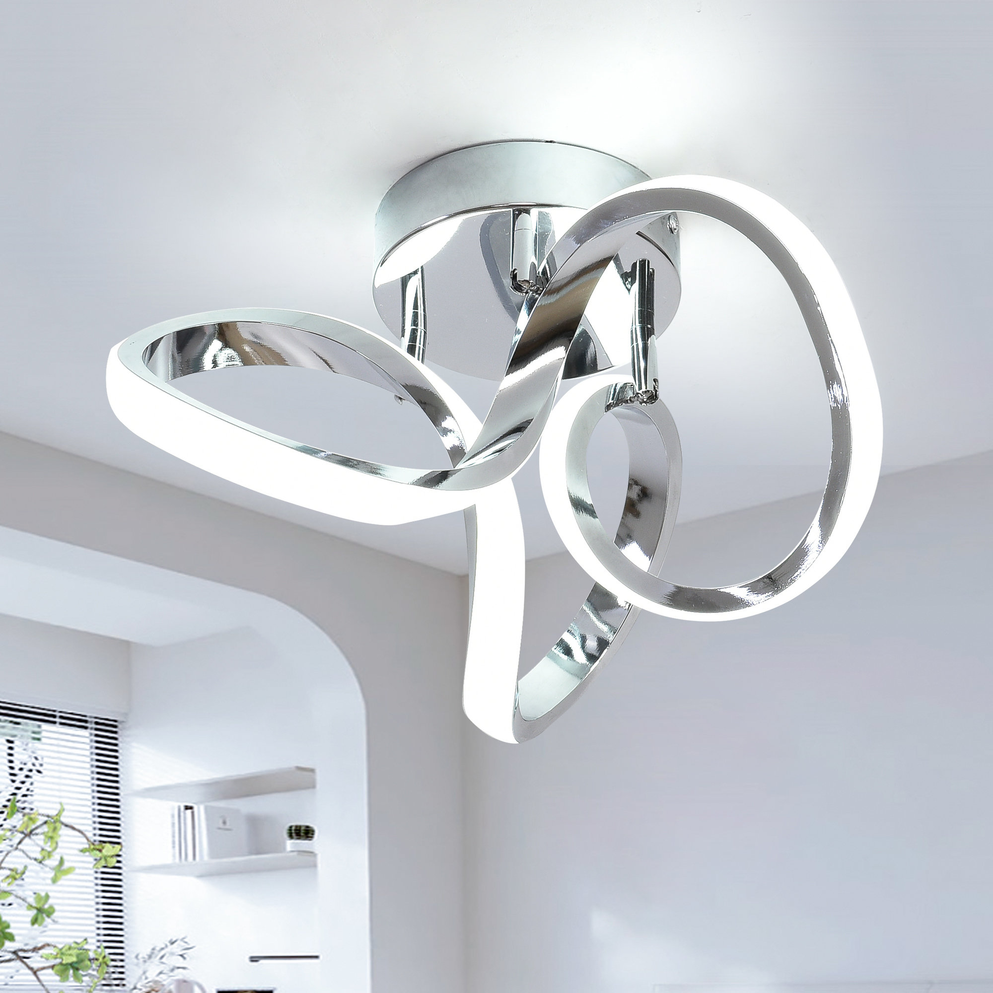 Blue Elephant Angstrom 1 - Light 28cm Unique/Statement Geometric LED Flush Mount & Reviews ...