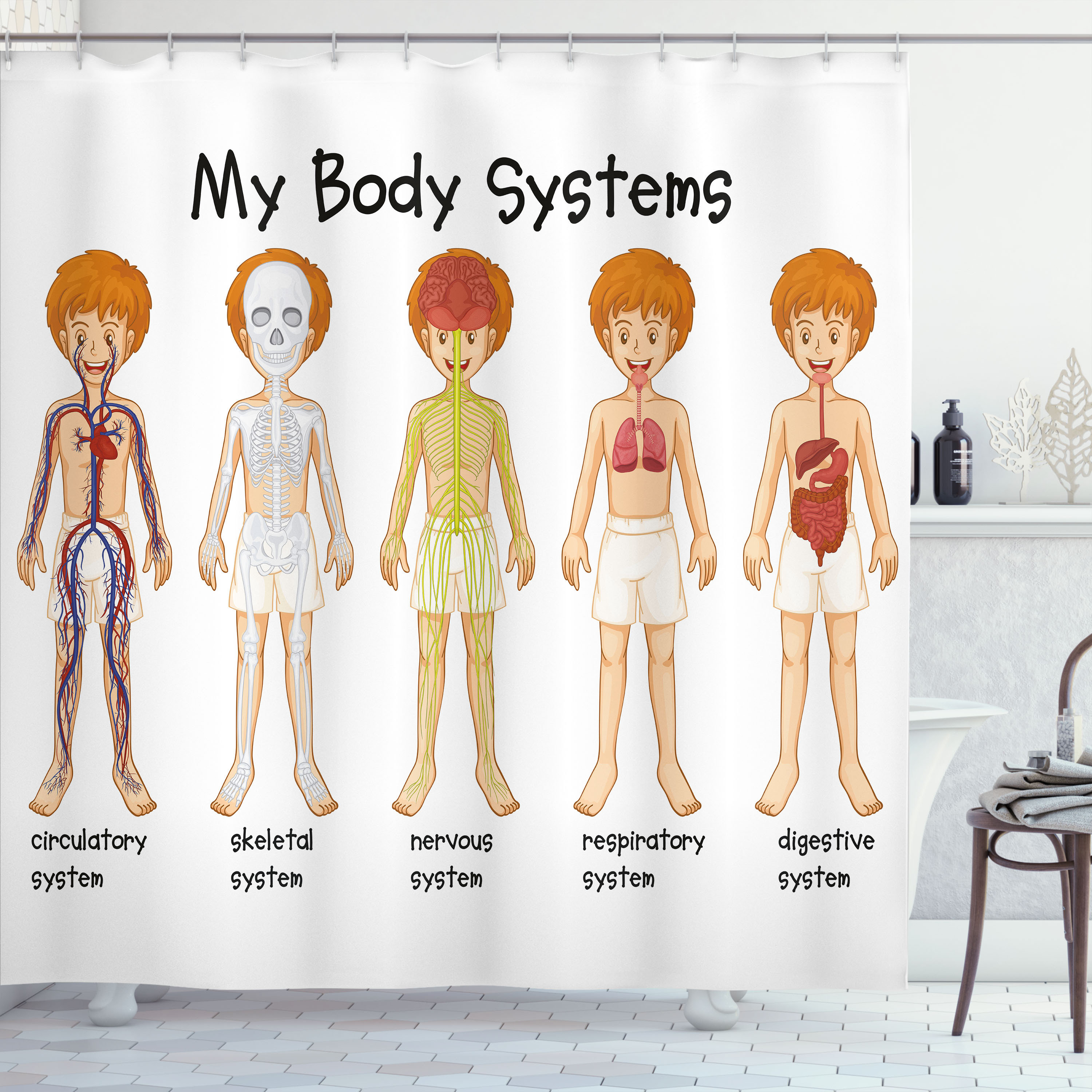 East Urban Home Science Shower Curtain Human Nerve System Multicolor ...
