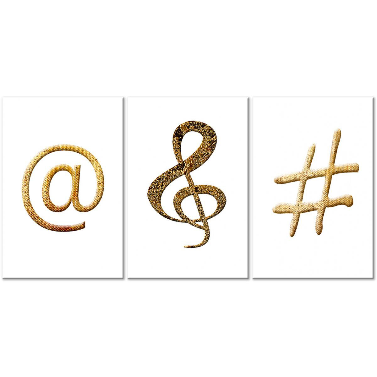 East Urban Home Golden Signs - 3 Piece Wrapped Canvas Print Set | Wayfair