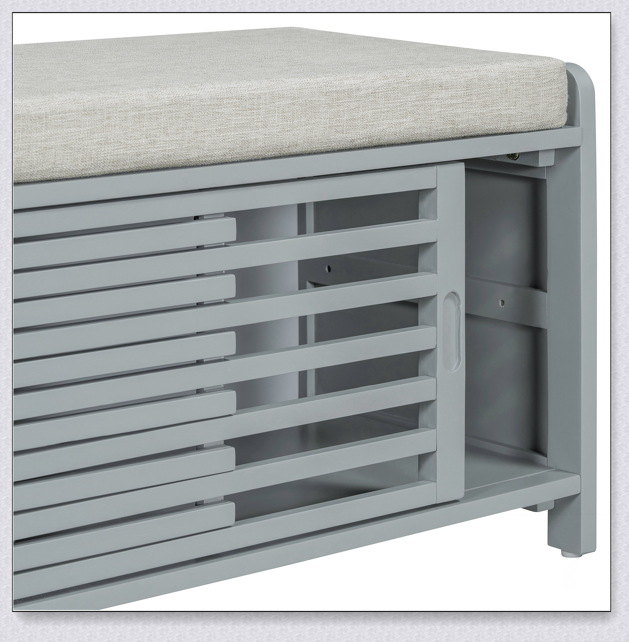 Ophelia & Co. Distressed Shutter Storage Bench with Acacia Veneer for ...