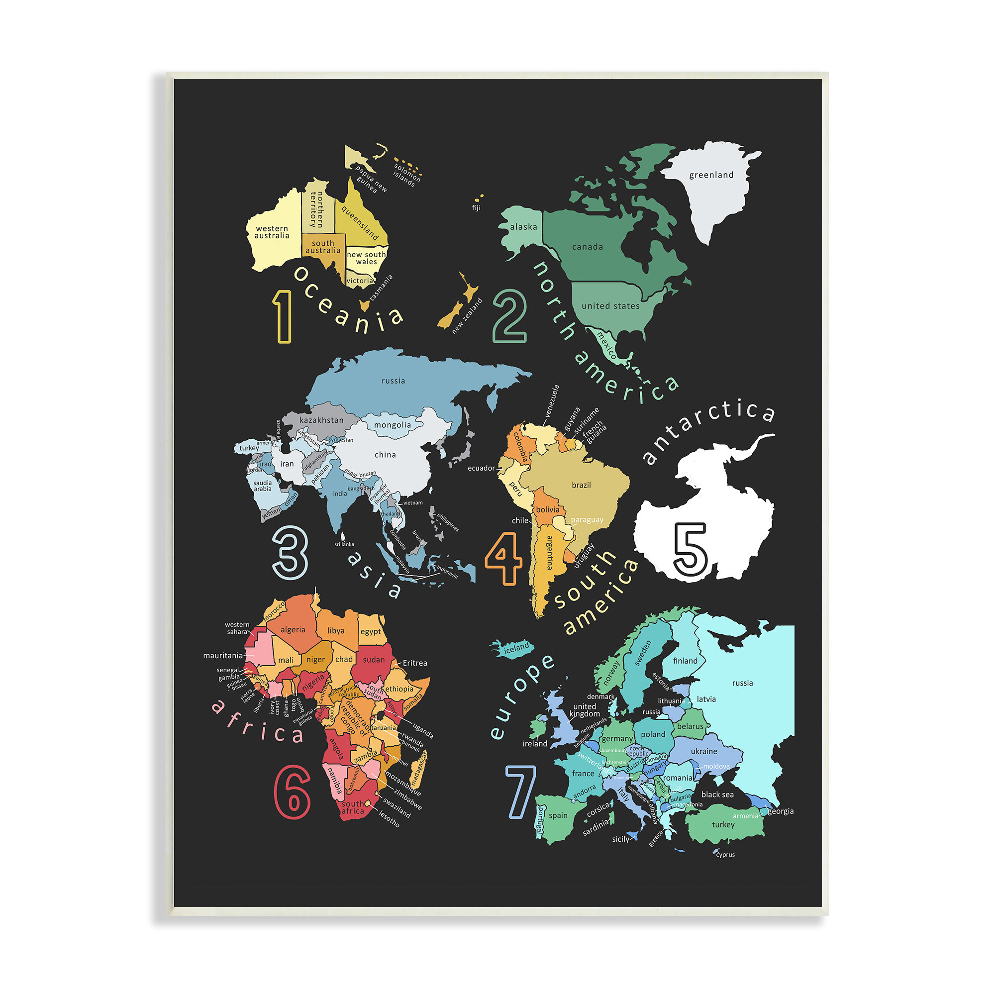 the seven continents map