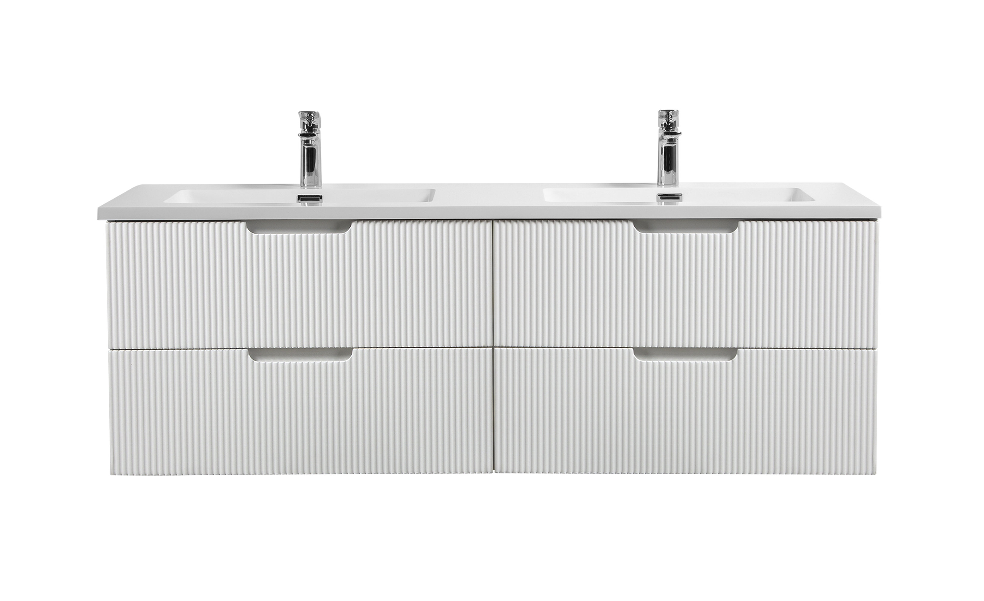 Latitude Run® Kamaj 59'' Wall Mounted Double Bathroom Vanity with ...