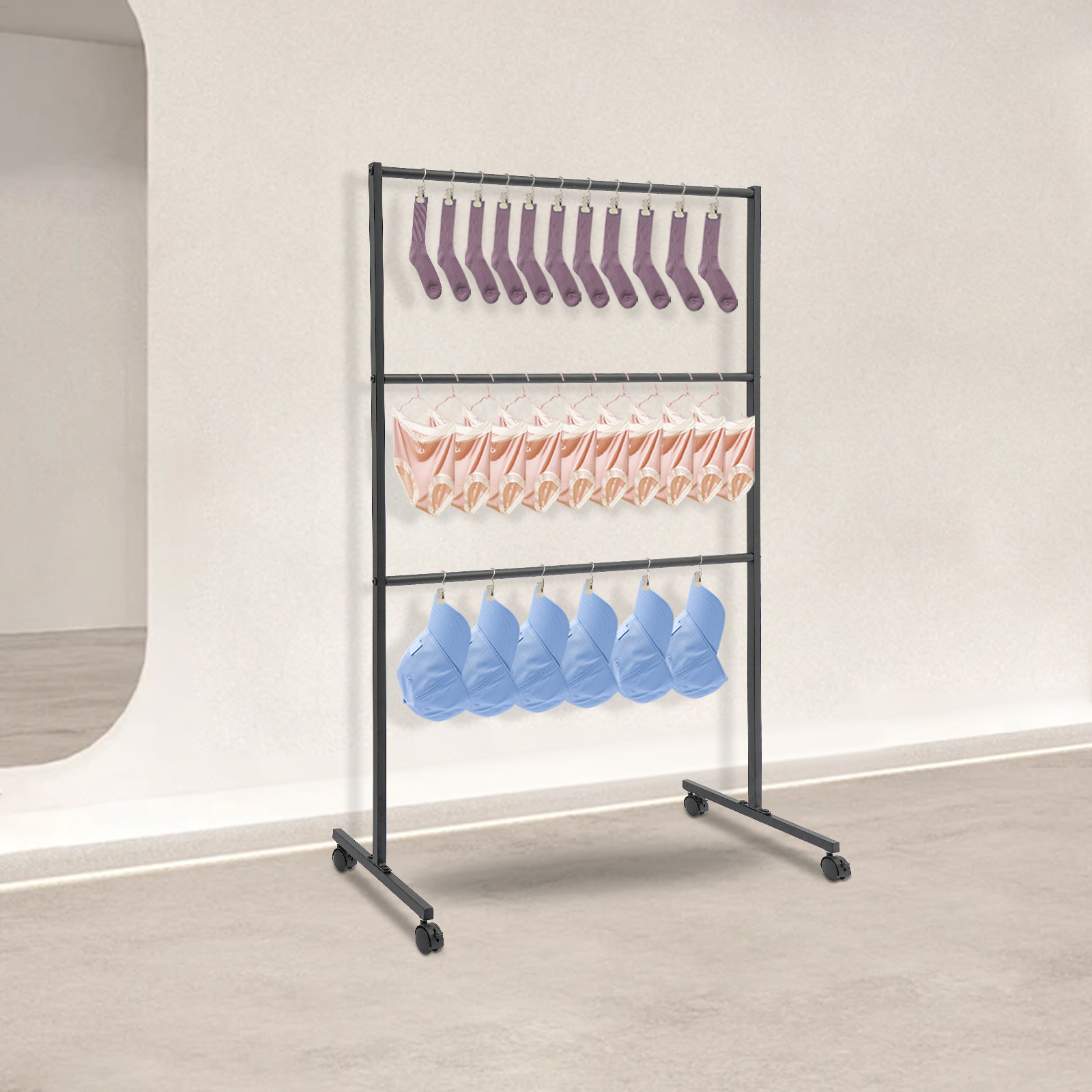 Ebern Designs Black Freestanding Storage Organizer Rack | Wayfair