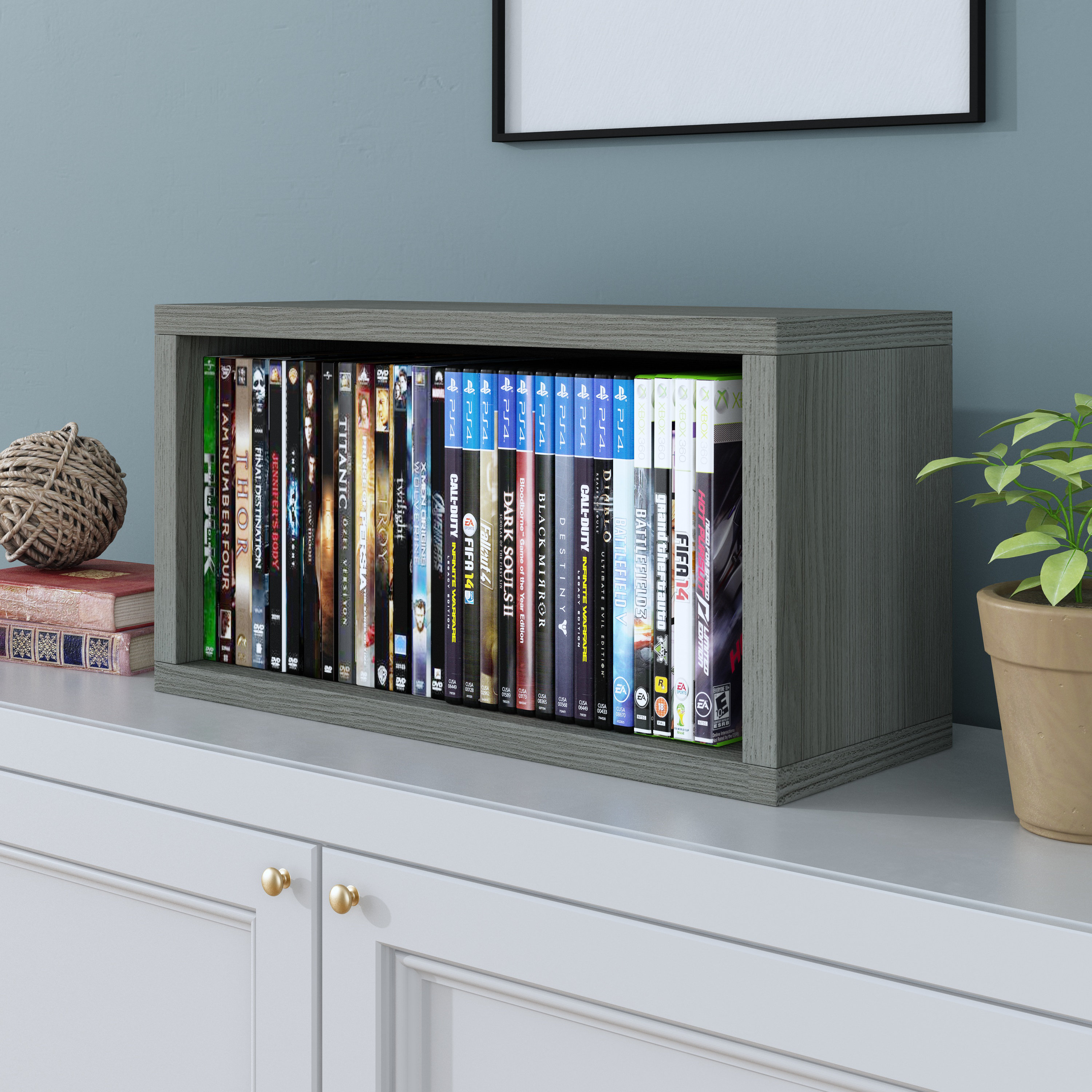 Ebern Designs Toller Stackable CD Storage Media Shelves & Reviews | Wayfair