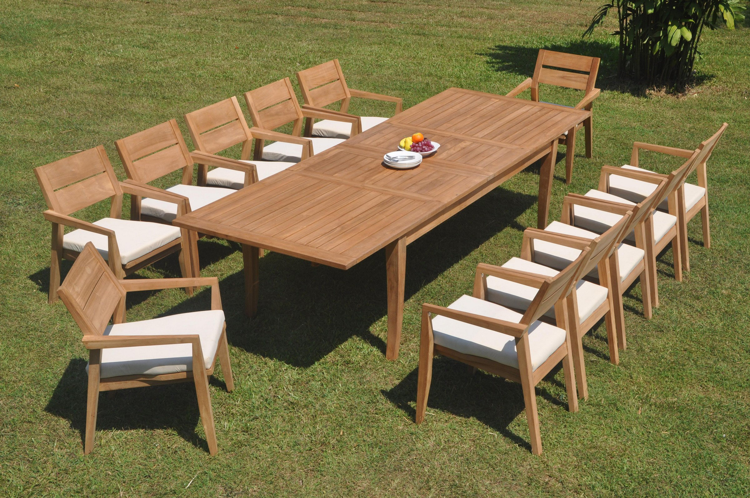 Teak Smith Haywa Outdoor 9 - Piece Teak Dining Set - Great Gifts Club