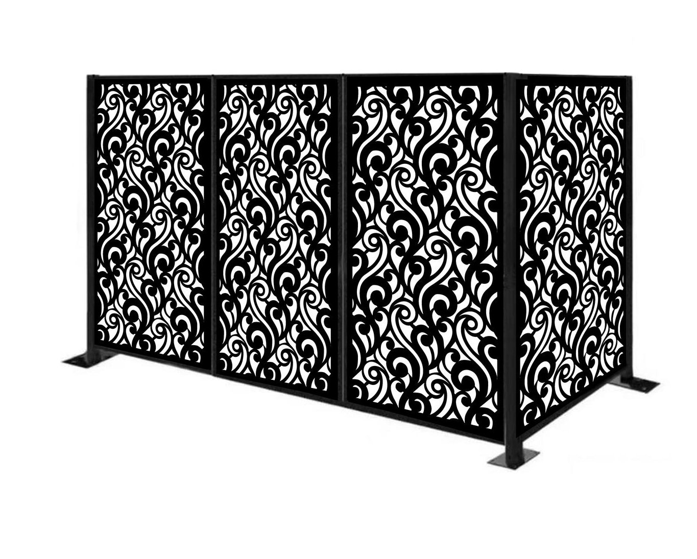 Porpora Laser Cut Metal Privacy Screen Fence, Decorative Outdoor ...