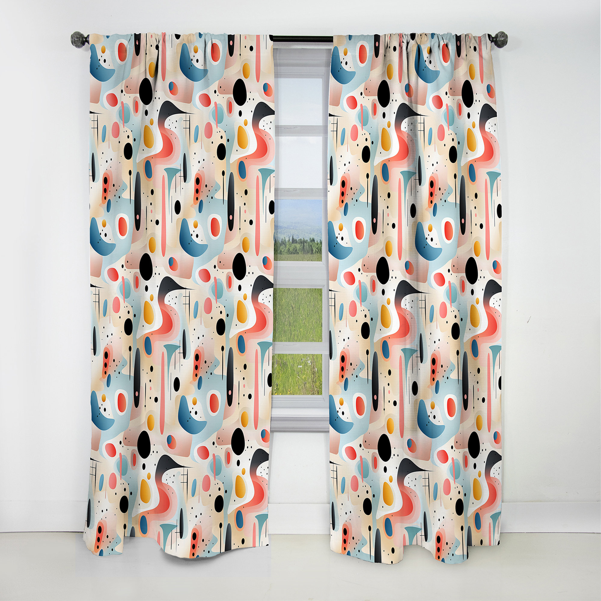 Design Art Pastel Abstraction I - Abstract Curtain - Blackout Geometric ...