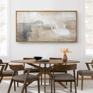 wall26 Abstract Ocean Wave in Soft Neutrals Modern Art | Wayfair