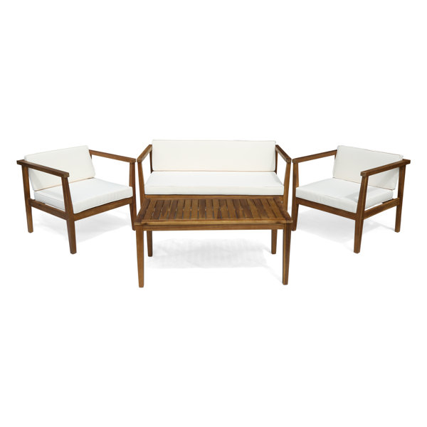 Union Rustic Encinal 4 Piece Sofa Seating Group with Cushions & Reviews ...