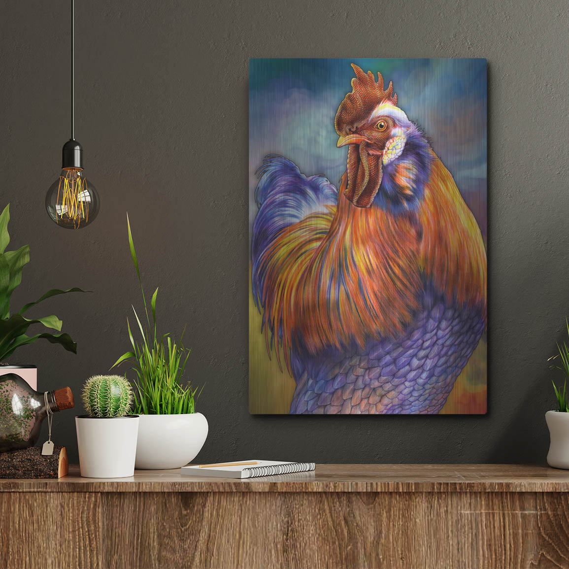 August Grove® 'Rooster' by Tim Jeffs Metal Wall Art | Wayfair