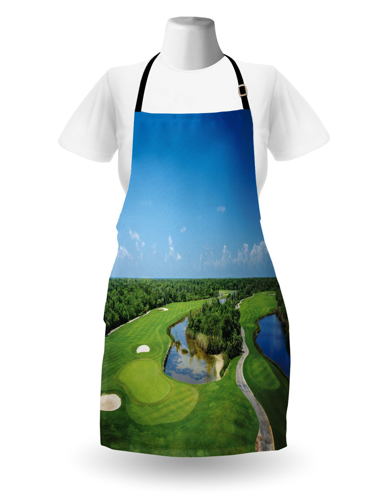 East Urban Home Golf Course Scene Apron Unisex Panoramic Field Adult ...