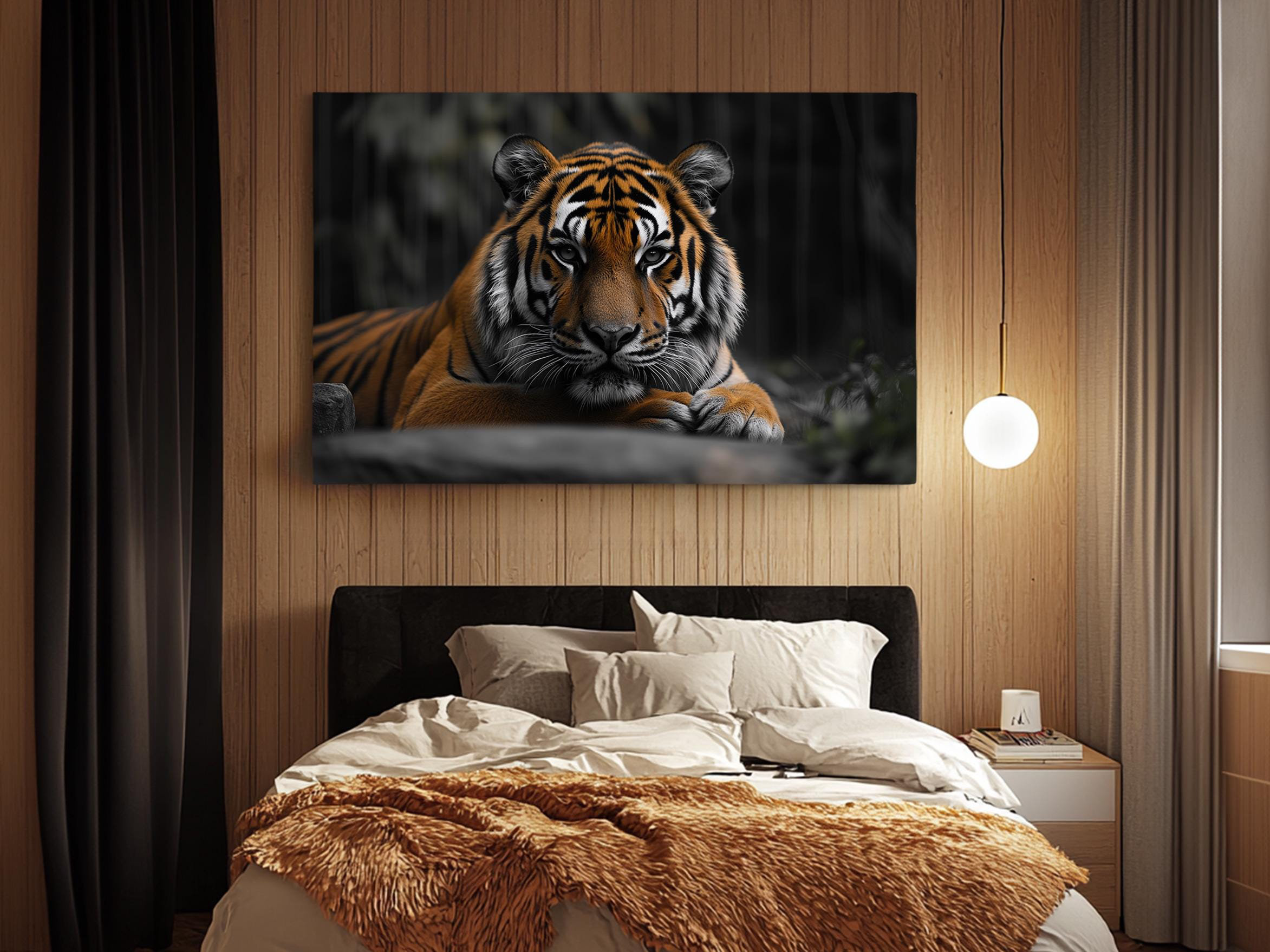 Latitude Run® Portrait of a Tiger Resting on High-Quality Canvas Print ...