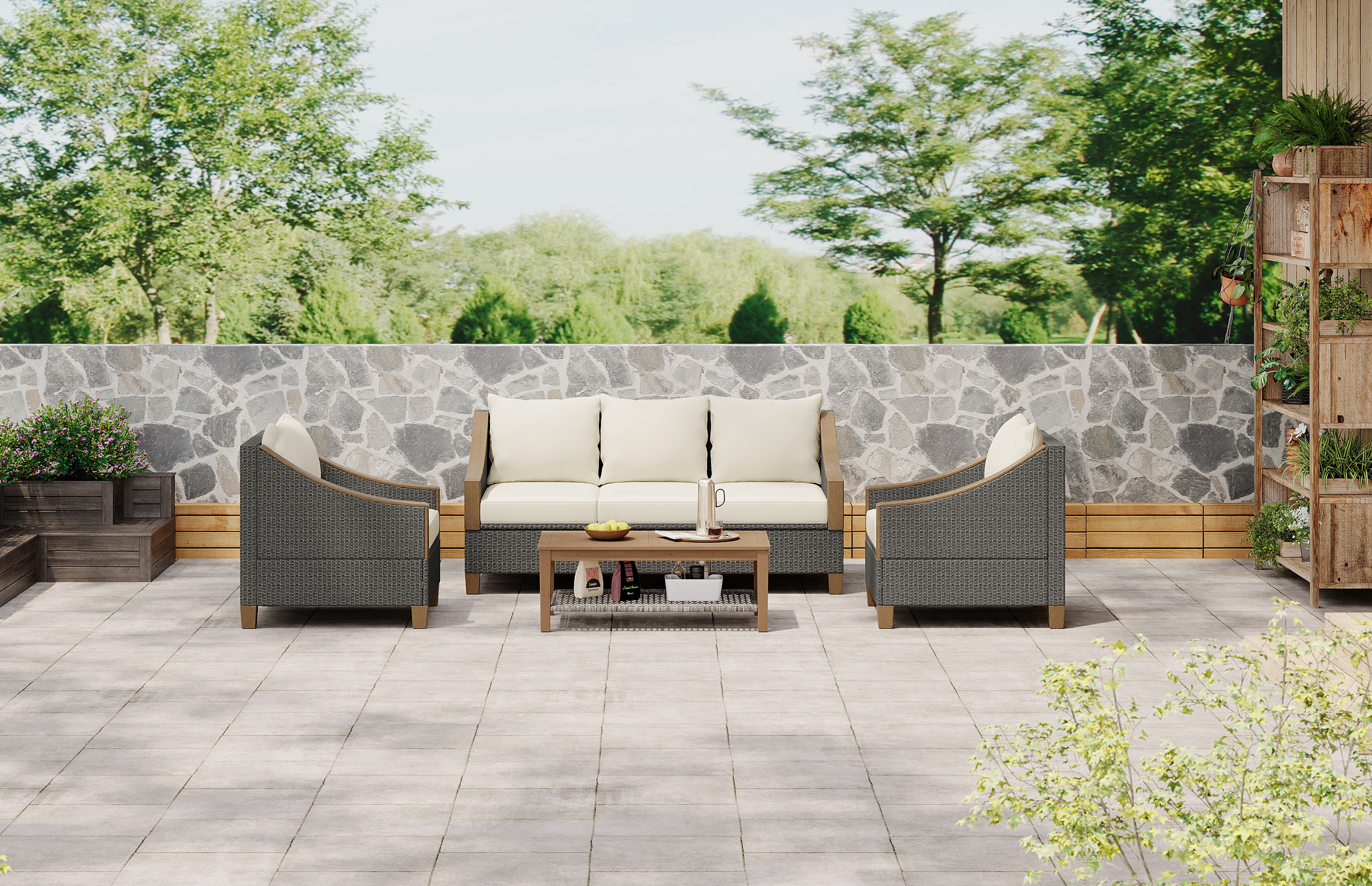 Wildon Home® Elide Rectangular 43.1'' L Outdoor Combo Item | Wayfair