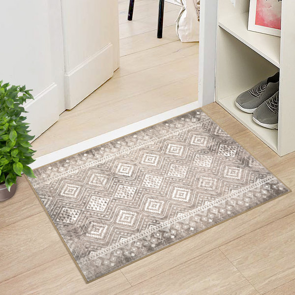 Union Rustic Korrey Performance Brown Machine Washable Rug | Wayfair