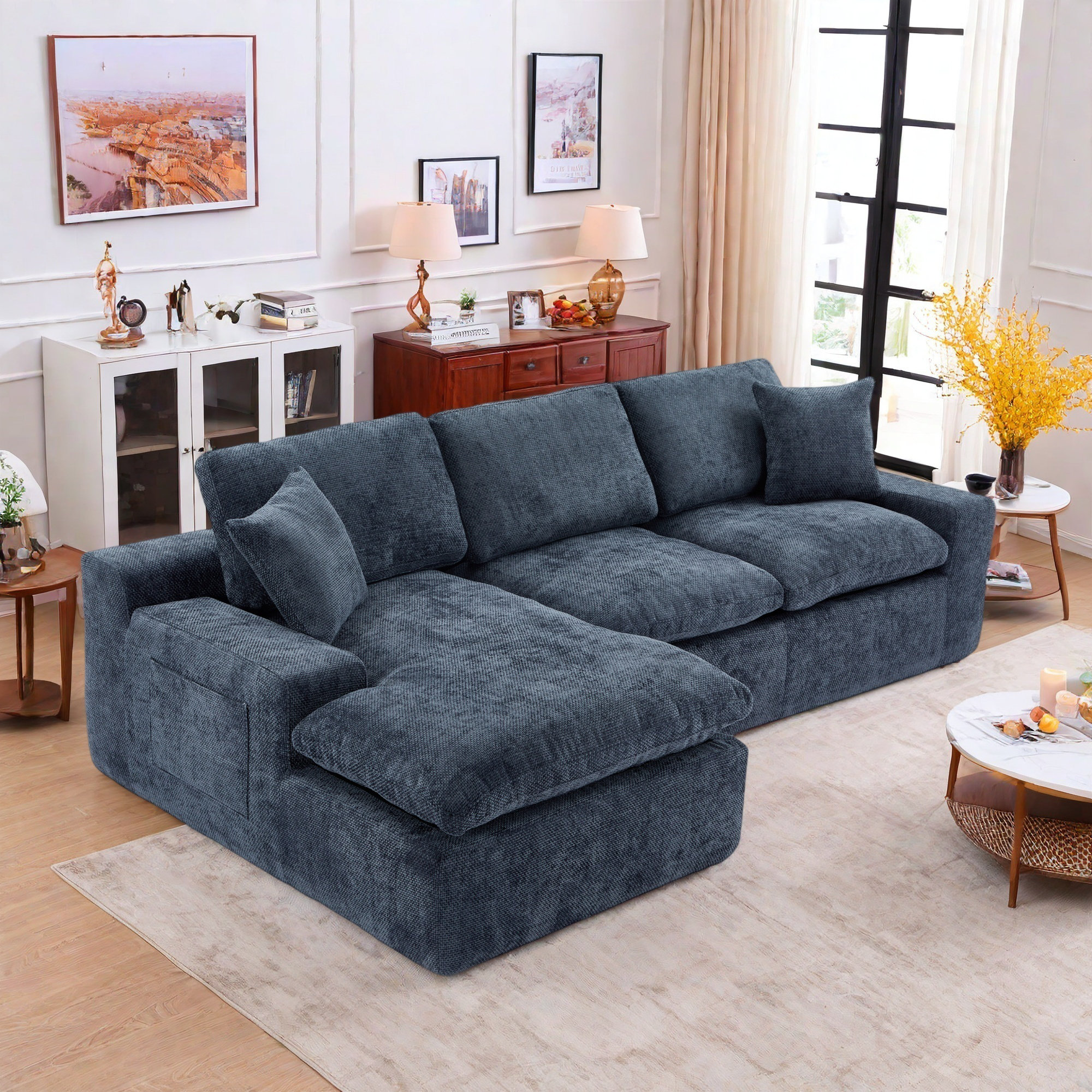 Latitude Run® Free-combined Upholstered Sofa Couch With Double-layer ...