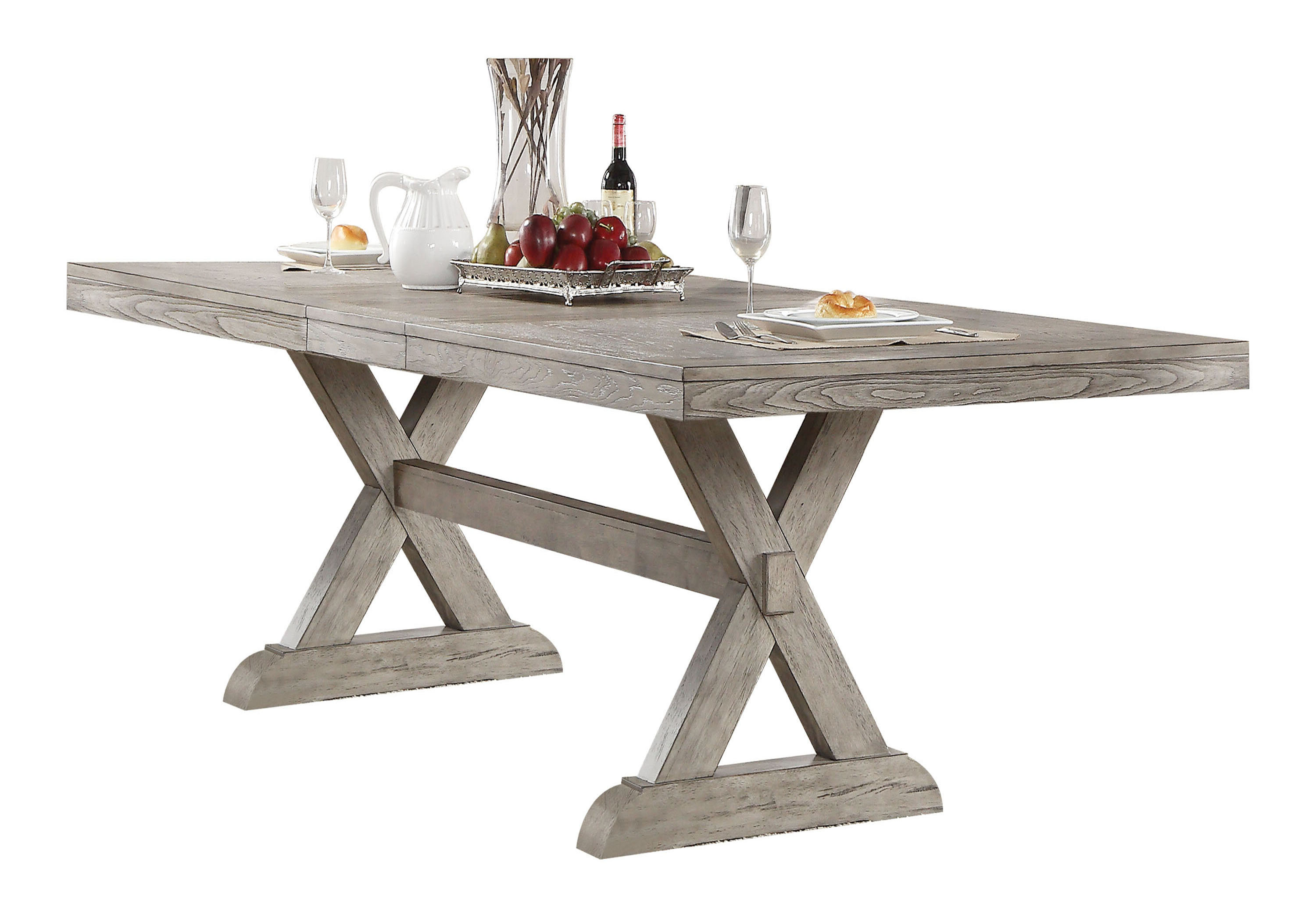 Gracie Oaks Zanayla Extendable Trestle Dining Table | Wayfair