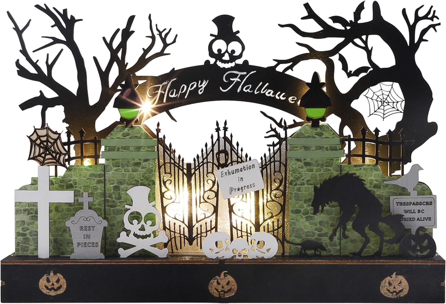 The Holiday Aisle® Halloween Table Decorations, 11" X 7.5" Lighted ...