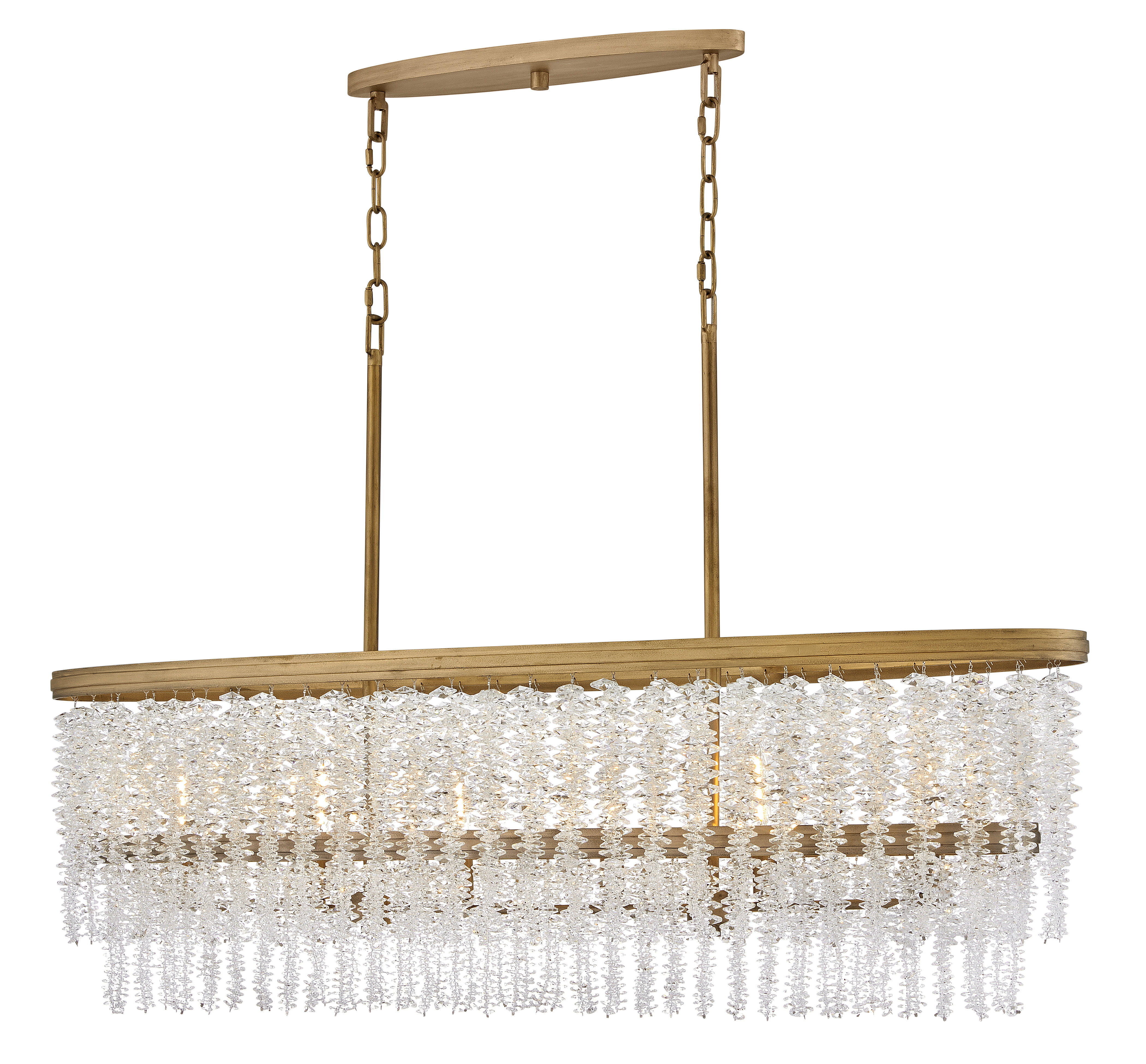 Fredrick Ramond Rubina 48" Six-Light Linear Multi-Tier Chandelier w ...