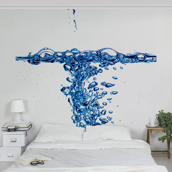 East Urban Home Fresh Water Splash 1.92m x 1.92m Textured Matte Peel ...