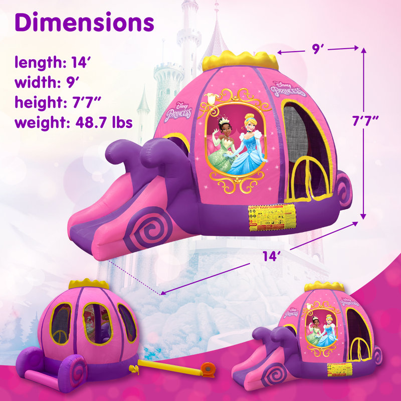 Funormous Disney Princess Carriage Inflatable Outdoor Bounce House with ...