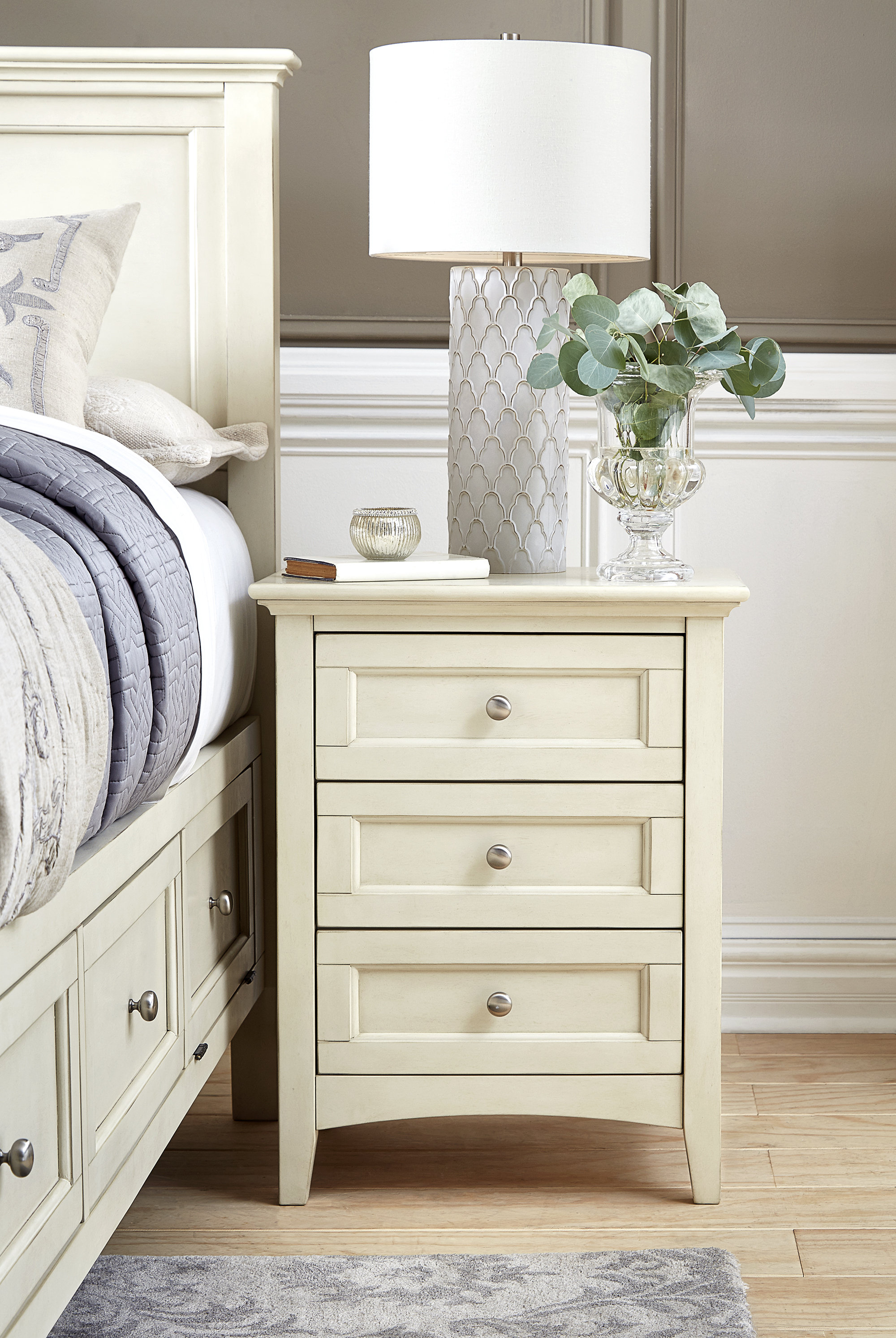 Birch Lane™ Melusina 3 Drawer Solid Wood Nightstand & Reviews | Wayfair