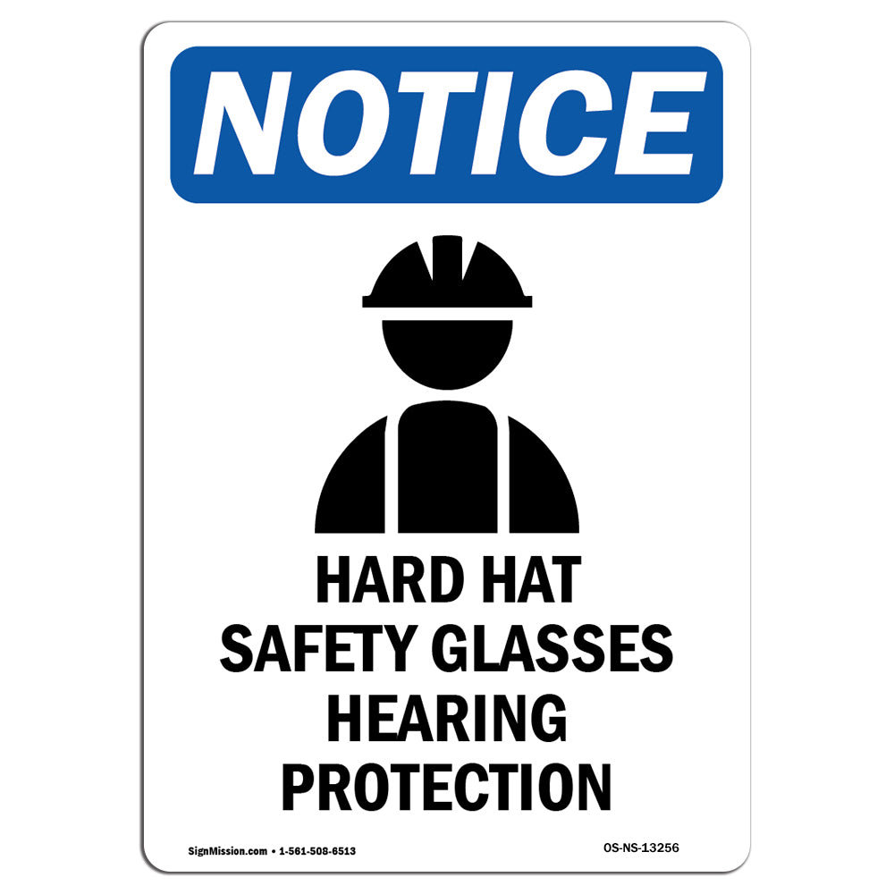 SignMission Hard Hat Safety Glasses Sign with Symbol | Wayfair