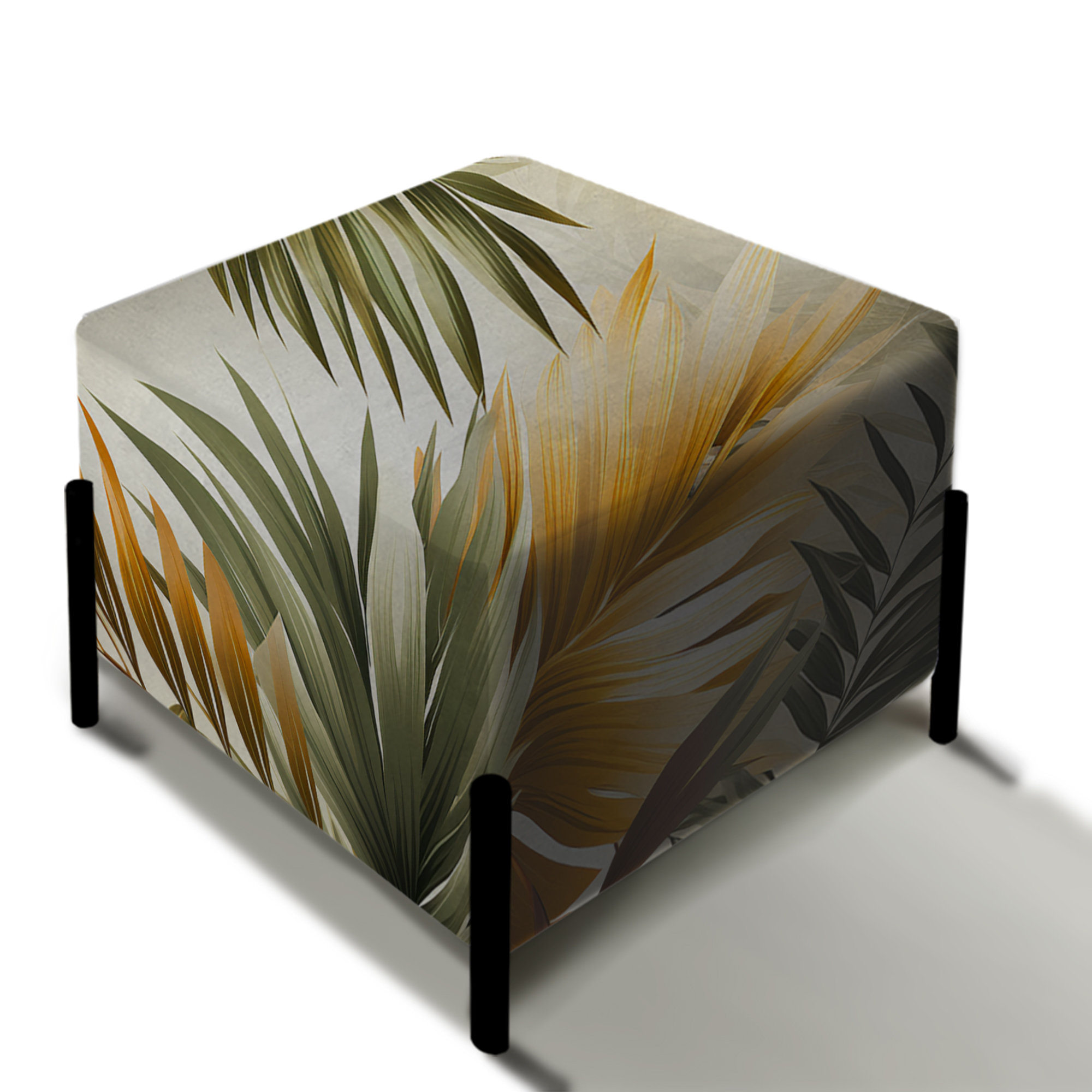 Design Art Tropical Geometry Tropical Pattern - Tropical Square Ottoman ...