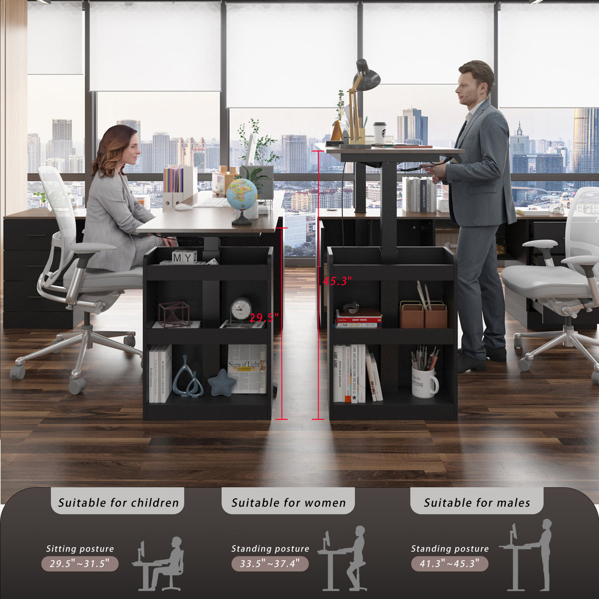 Latitude Run® Churubusco Ergonomic Home Office Sit Stand Up Desk With ...