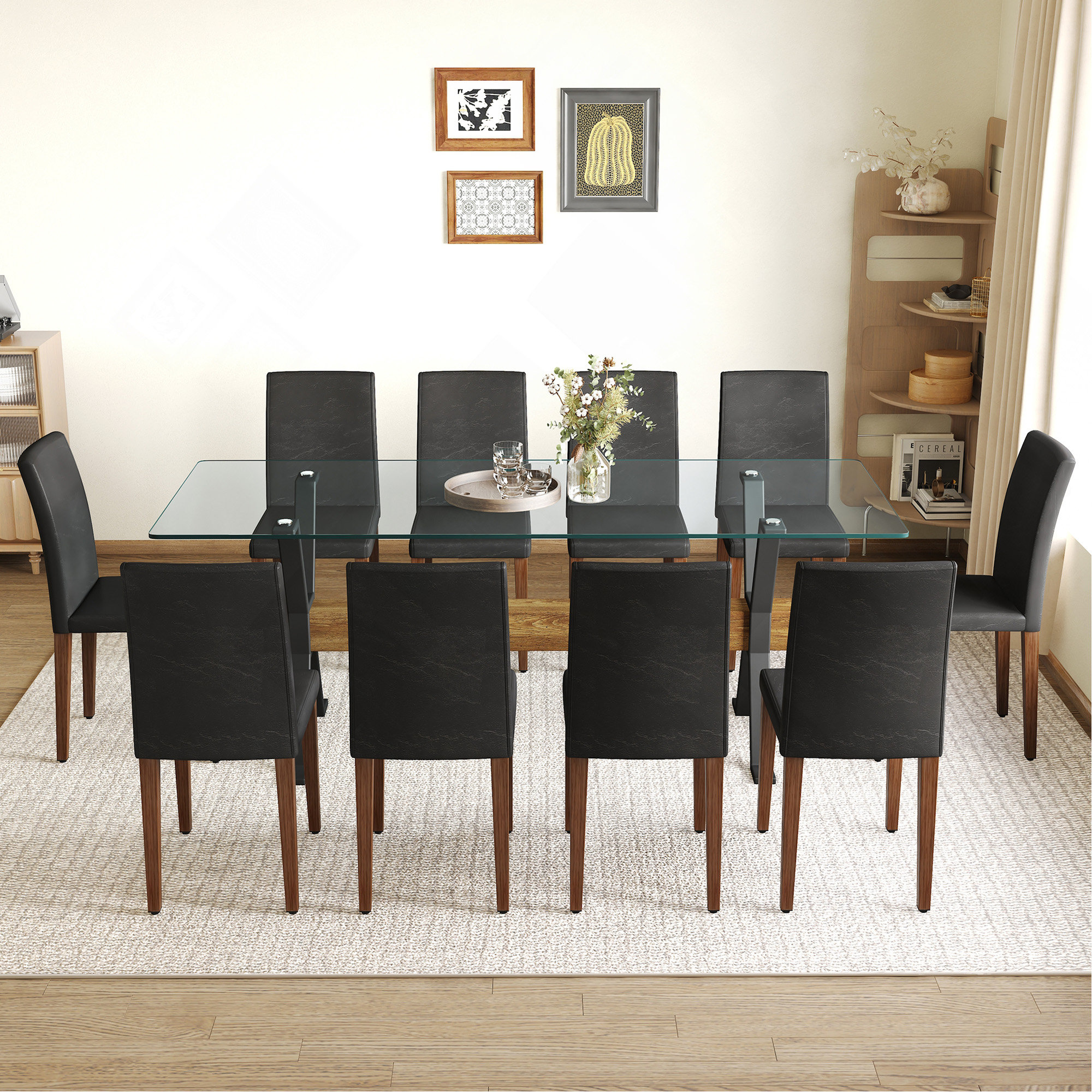 Corrigan Studio® Table And Chair Set.79"X31.5" Inch Tempered Glass ...