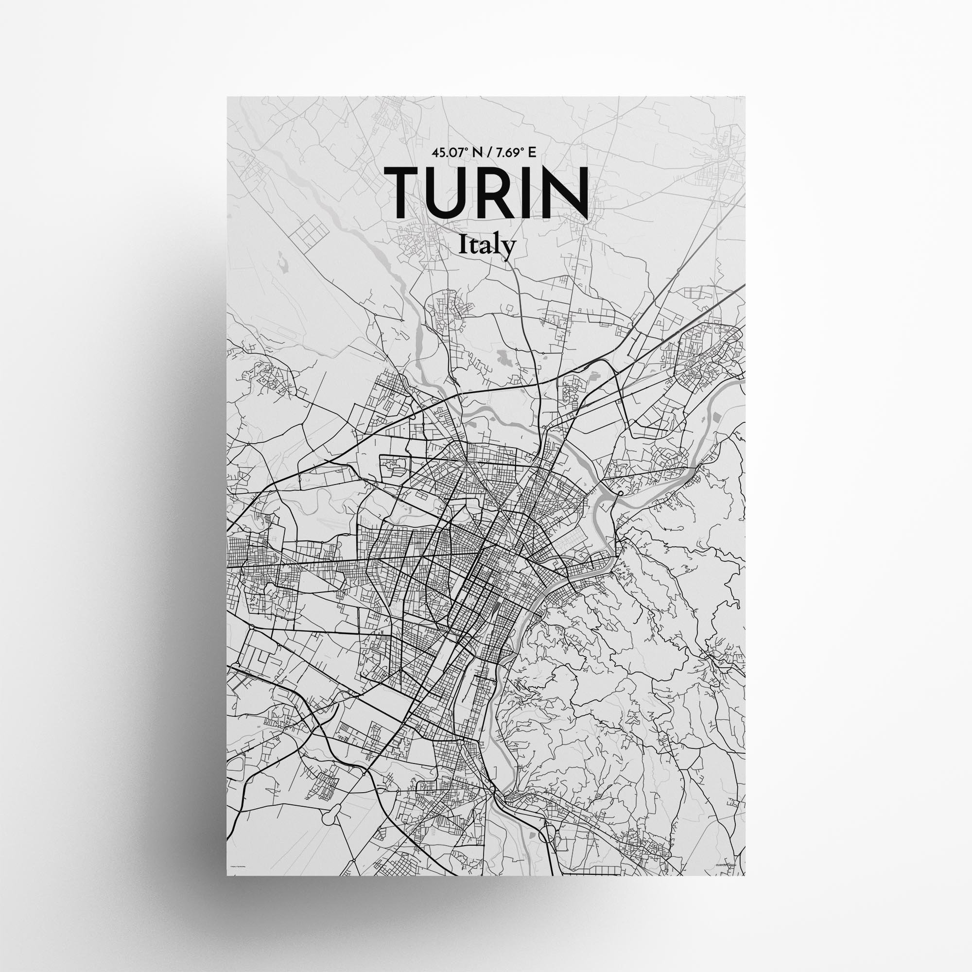 OurPoster.com Turin City Map Graphic Art In Tones - Wayfair Canada