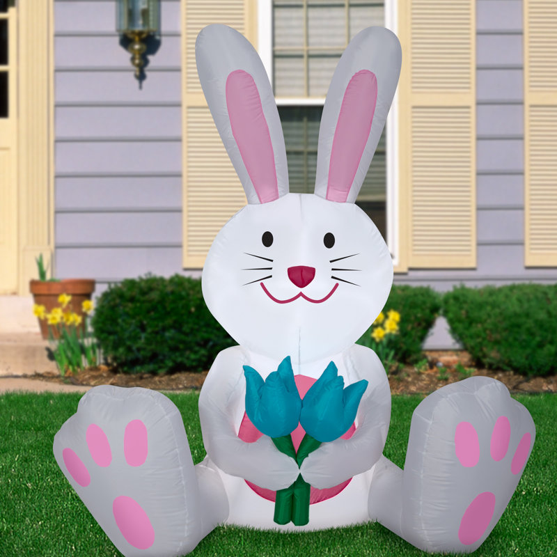 Gemmy Industries Airblown White Easter Bunny Spring Inflatable ...