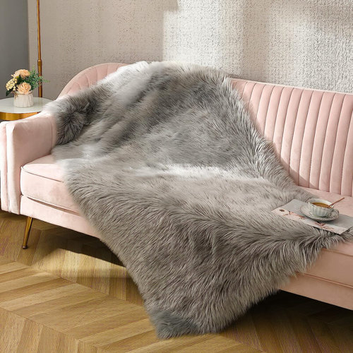 Wayfair | Faux Fur Gray & Silver Area Rugs You'll Love in 2023