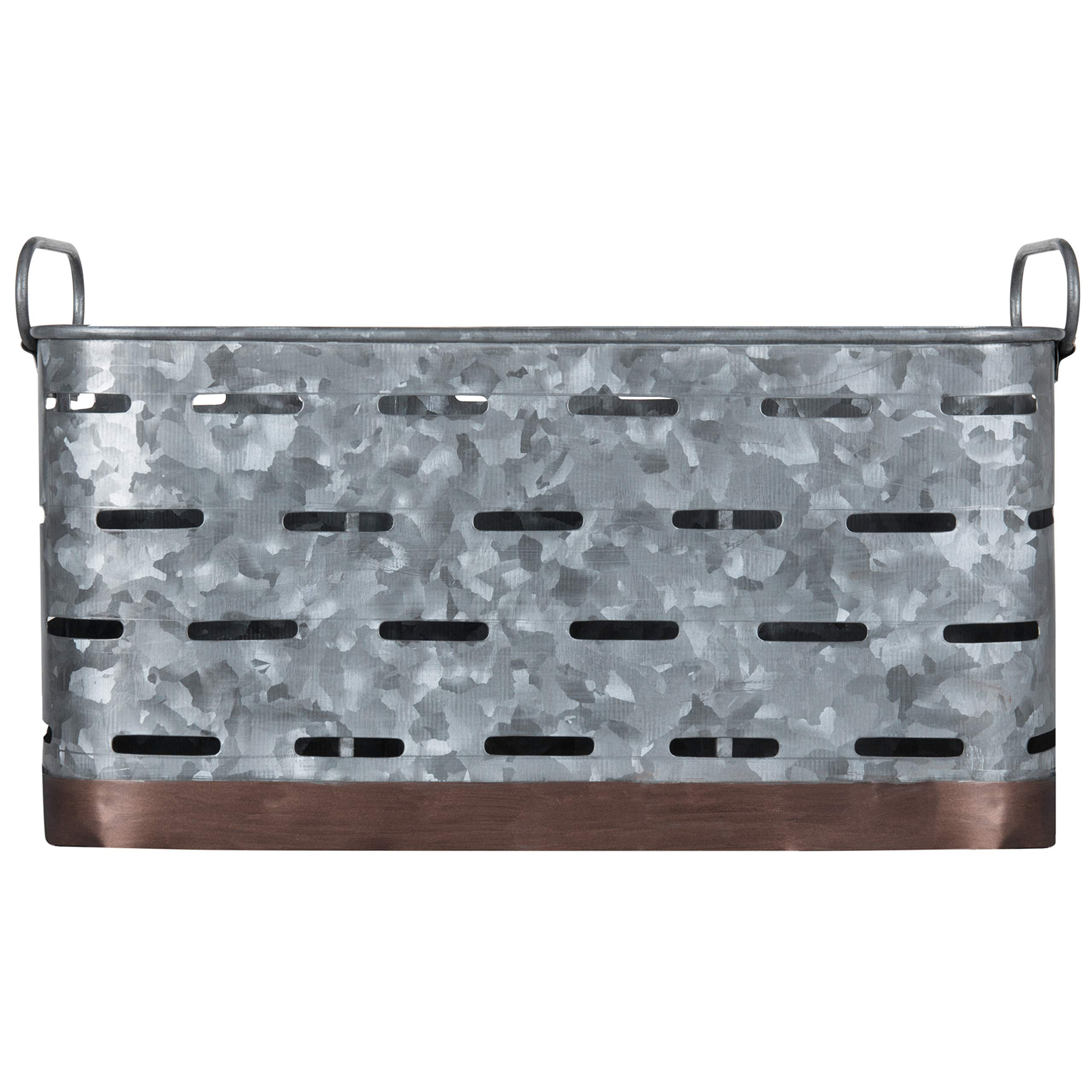 Gracie Oaks Handcrafted Galvanized Silver Metal Countertop Kitchen ...