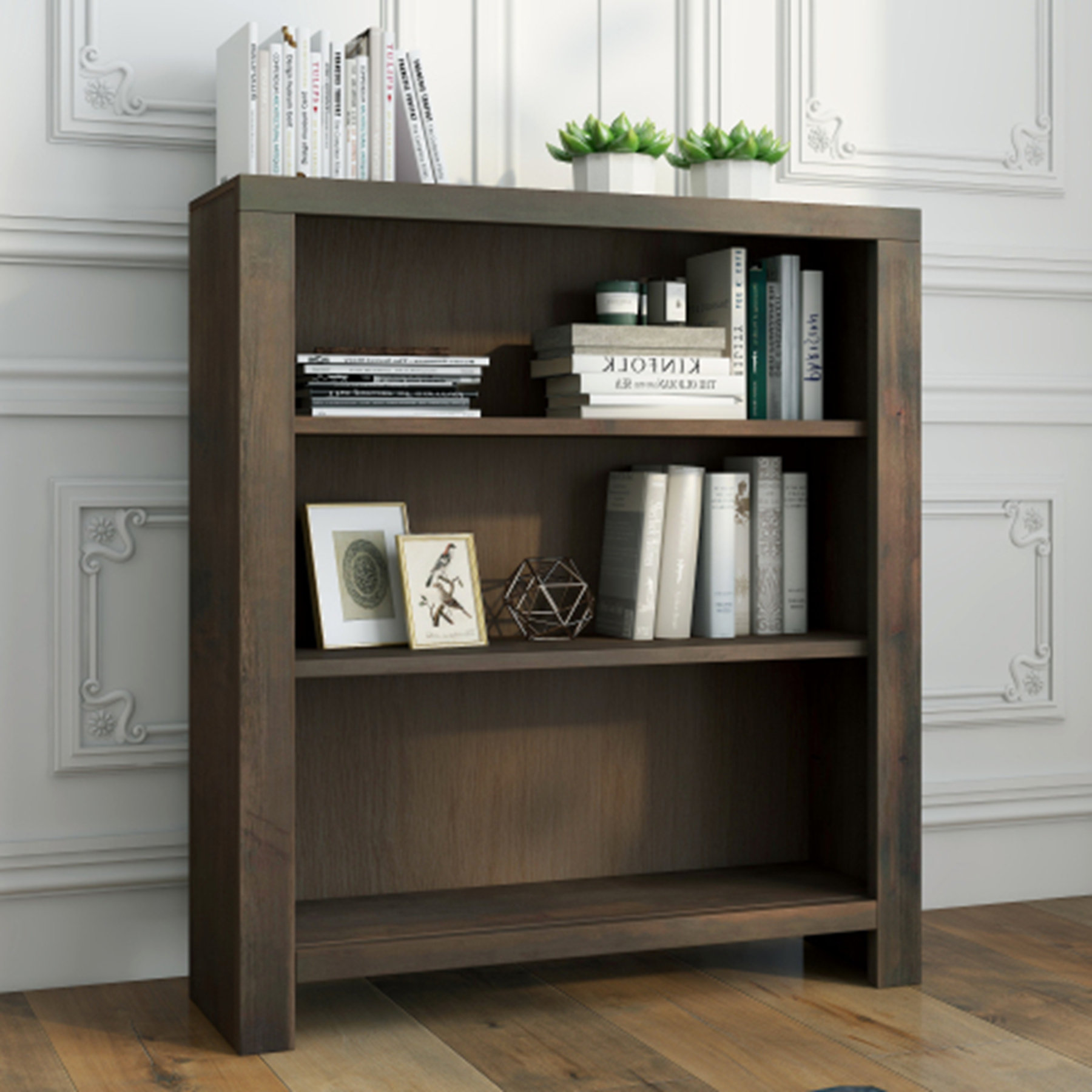 Latitude Run® 36 inch high 3-shelf Bookcase, No Assembly Required ...
